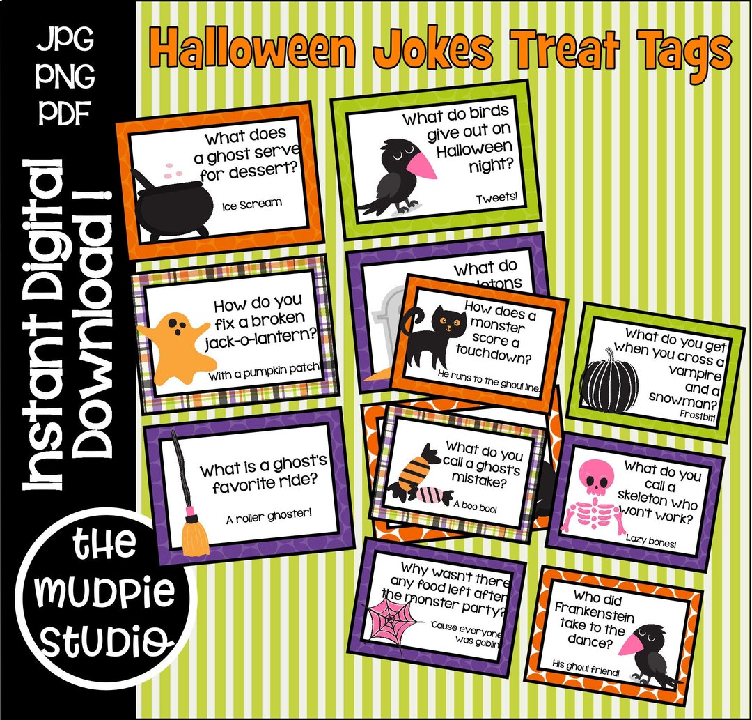 Halloween Treat Bag Topper Label, Lunch Box Notes, Jokes, Kids ...