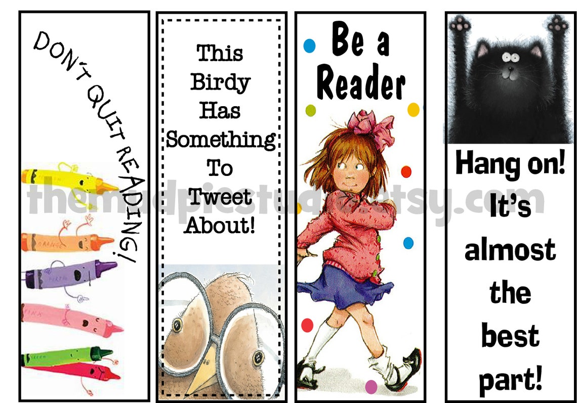 Printable Bookmarks Book Characters Kids Birthday - Etsy