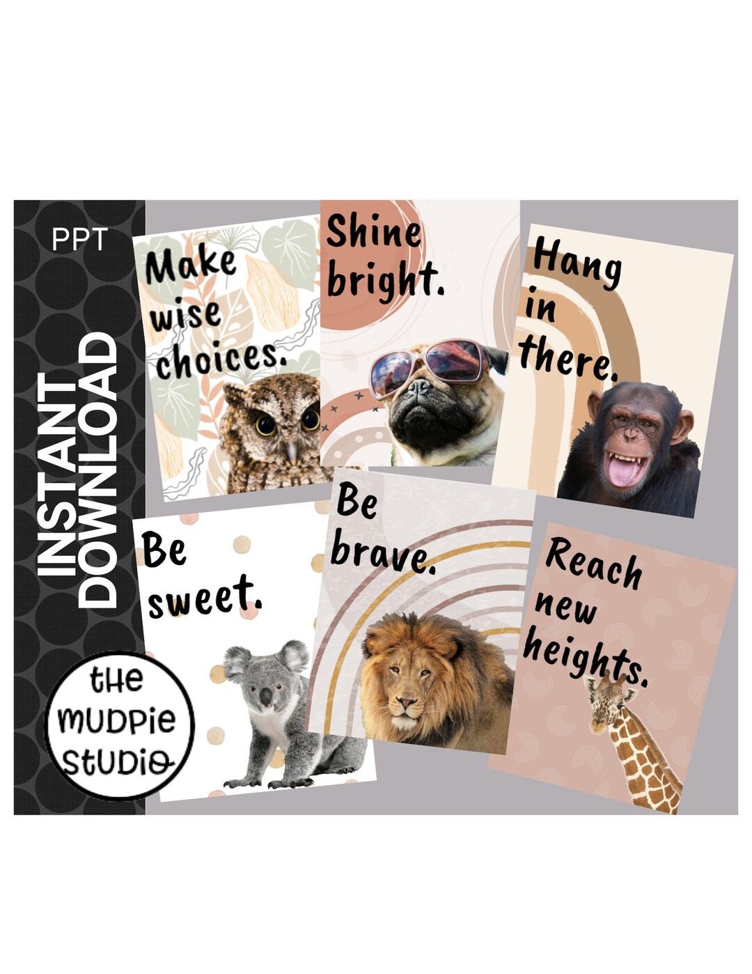 Boho Animal Posters - Animal Classroom Decor, Printable, Growth Mindset ...
