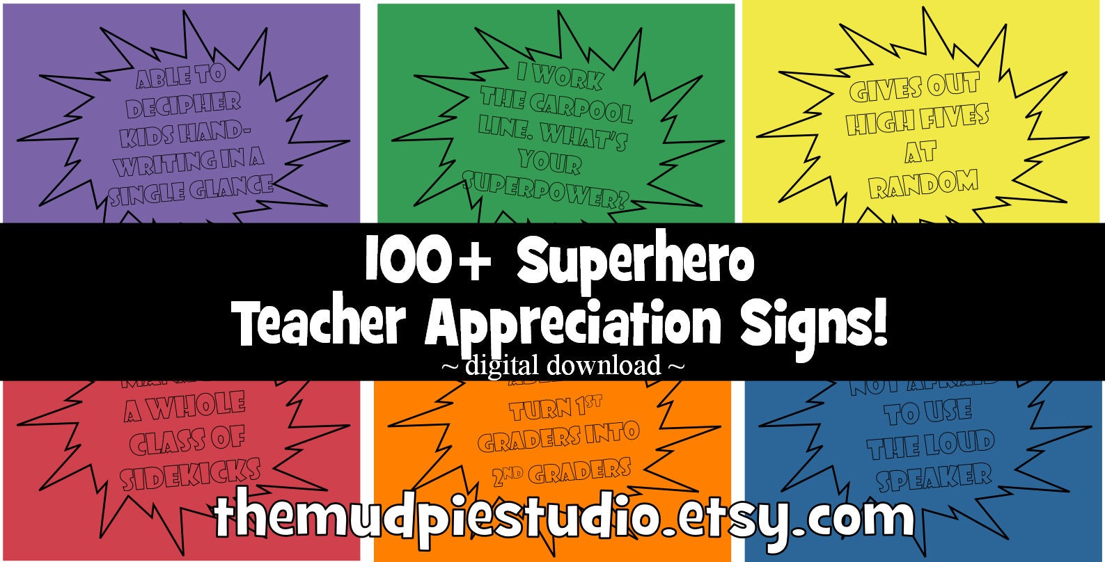 100 SUPERHERO Signs for Teacher Appreciation Thank You - Etsy Canada