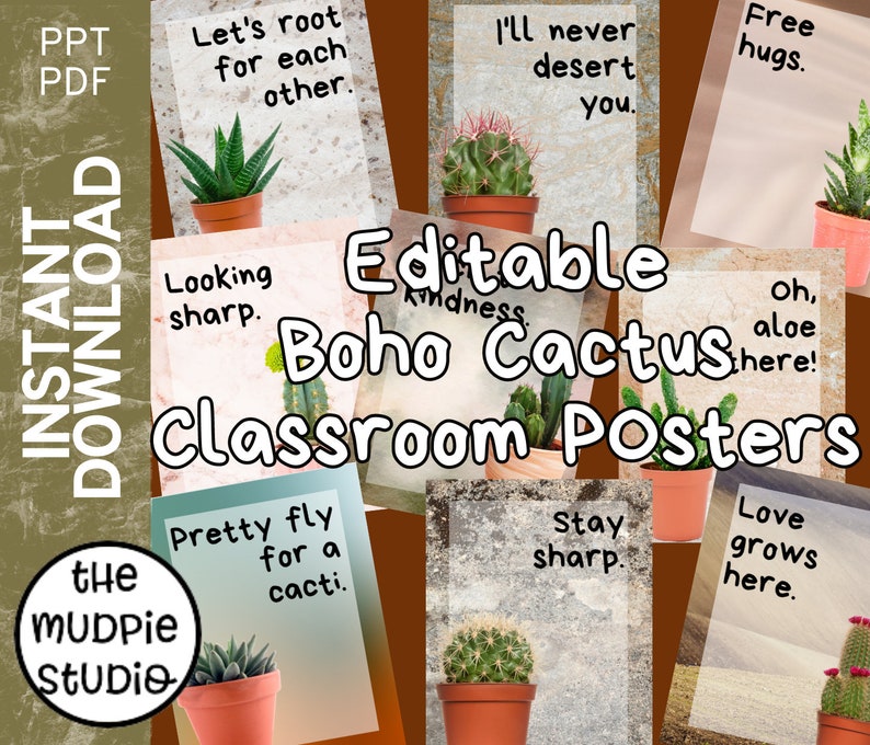 Boho Classroom Cactus Posters Cactus Decor Sign Classroom - Etsy