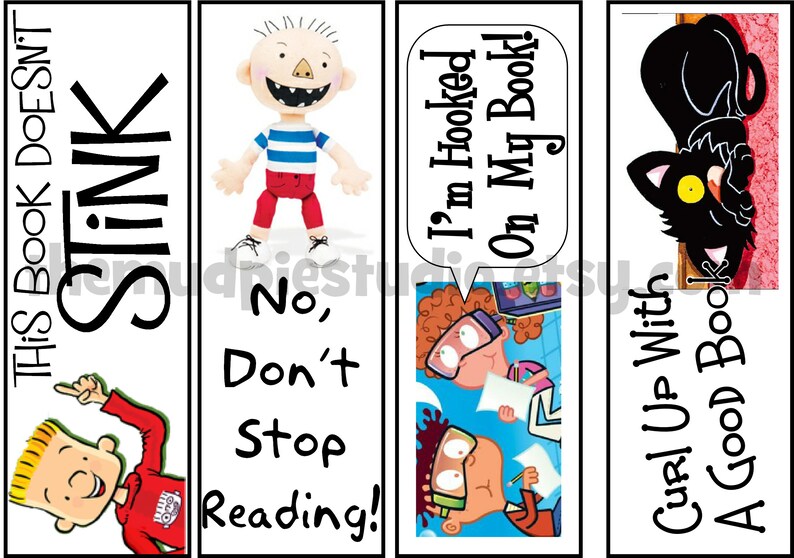 Printable Bookmarks Book Characters Kids Birthday - Etsy