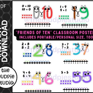 Math Ten Friends Posters Math Class, Bulletin Board, Math Teacher, Math ...