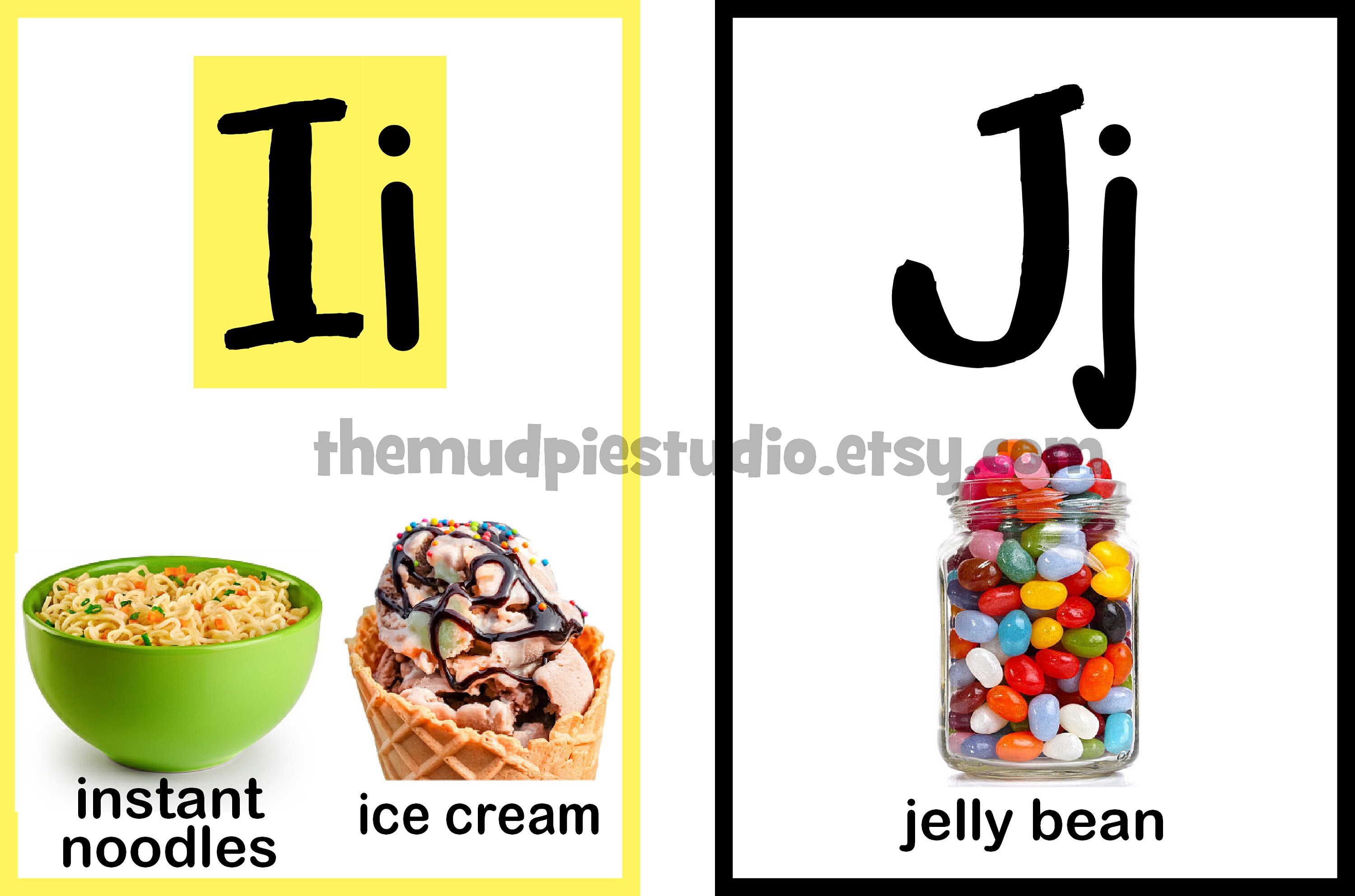 Alphabet Printable Kid Food ABC Classroom Decor Reading - Etsy