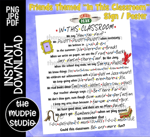 Friends Classroom Sign Friends Classroom Decor Friends - Etsy