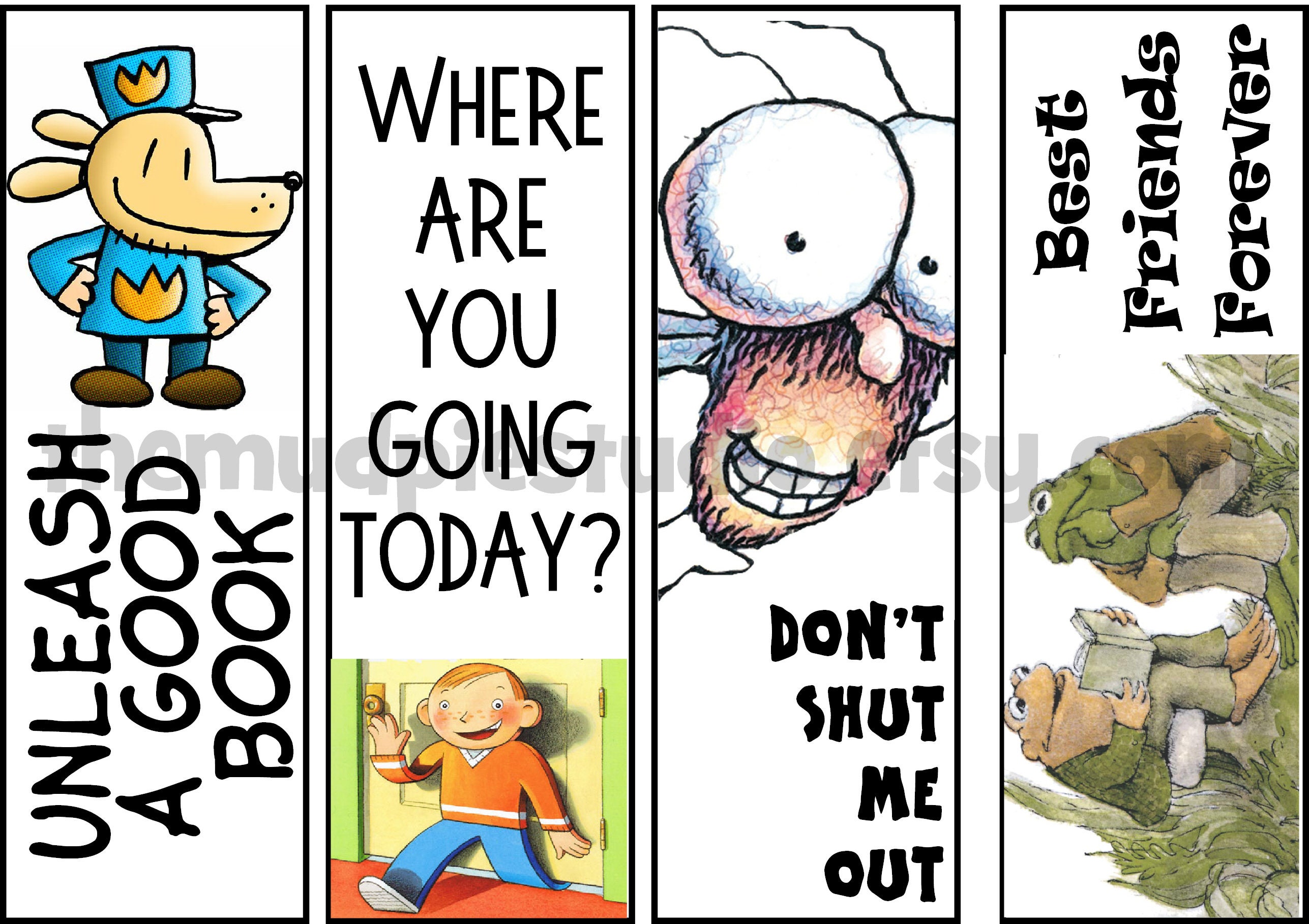 Printable Bookmarks Book Characters Kids Birthday - Etsy