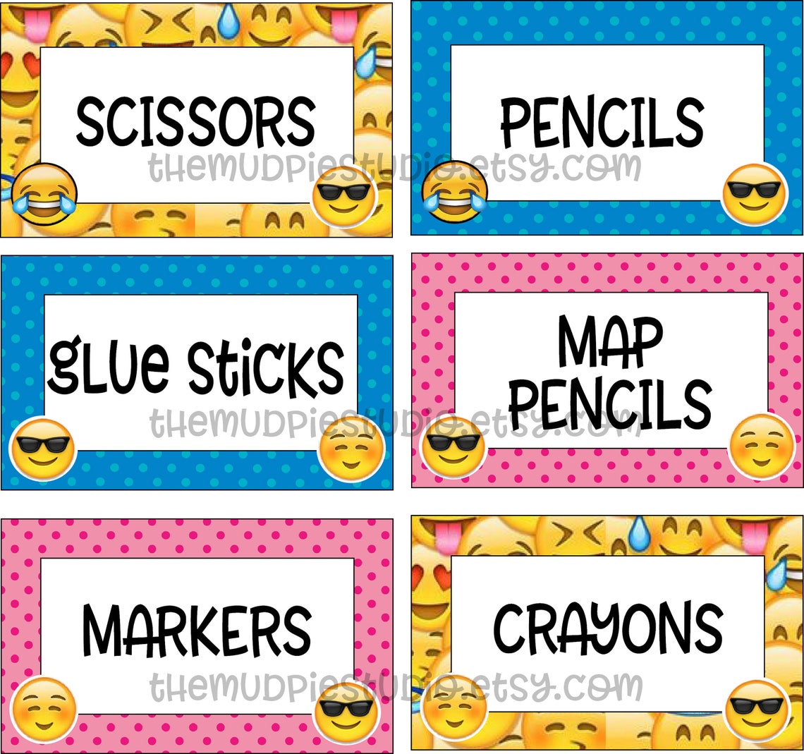 Classroom Emoji Tags - Editable, Printable, Class Label, Nameplate, Tag ...