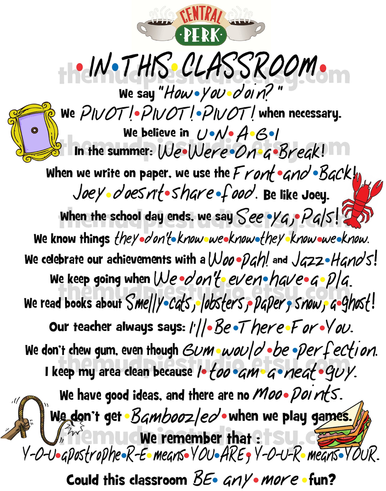 Friends Classroom Sign Friends Classroom Decor Friends - Etsy