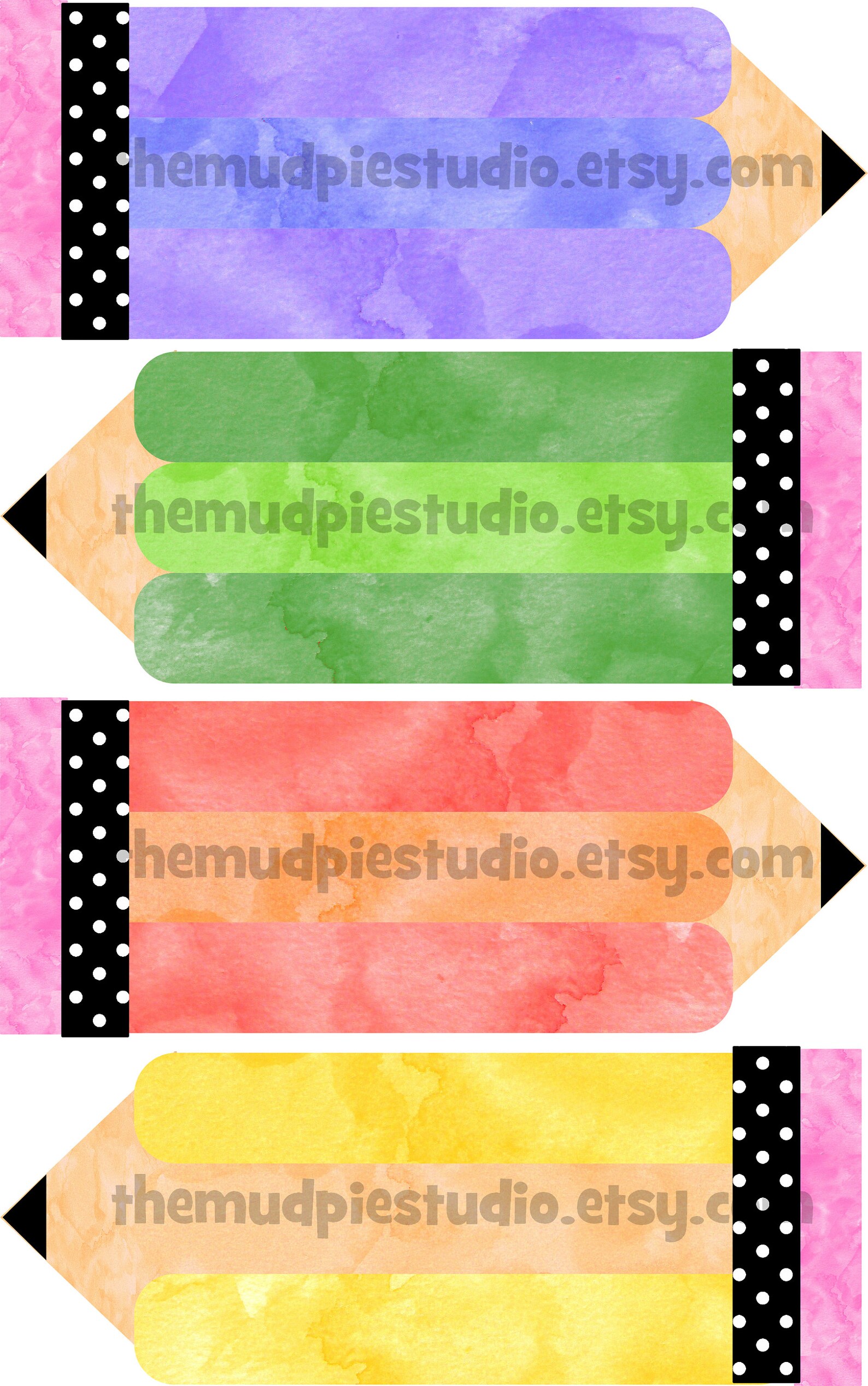 Watercolor Pencil Sign Label Tag Classroom Sign Classroom - Etsy