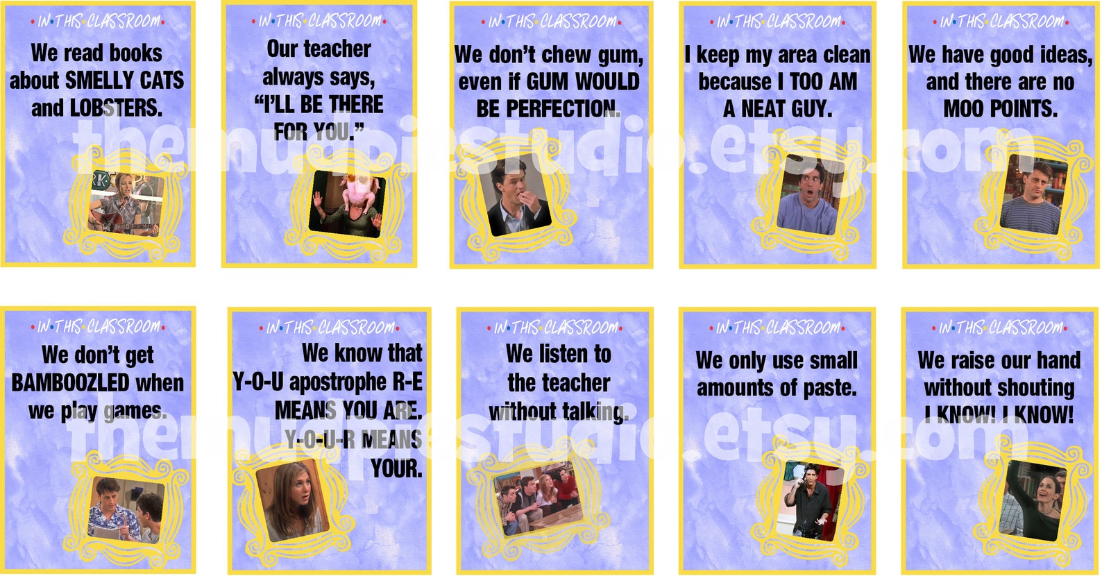 Friends Class Rule Posters Friends Classroom Printable - Etsy
