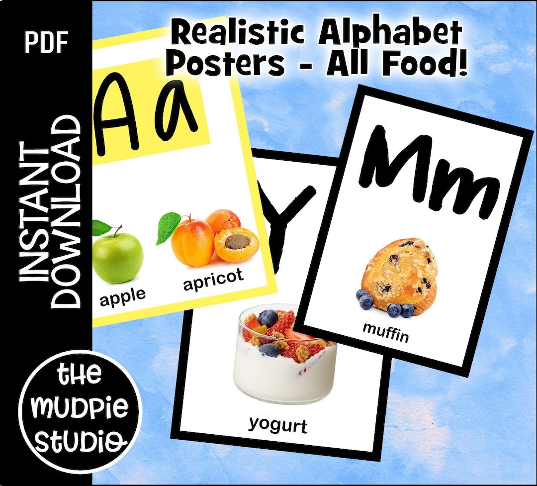 Alphabet Printable, Kid Food ABC, Classroom Decor, Reading Teacher ...
