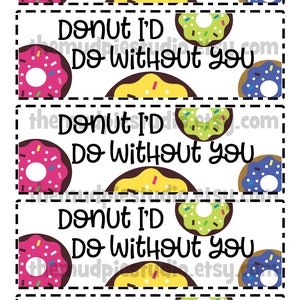 Donut Tags Toppers - Teacher Appreciation, Thank You Tag, Donut Tag ...