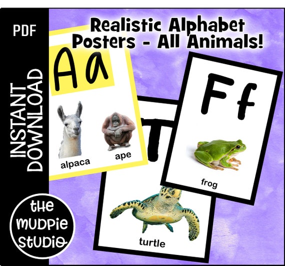 Alphabet Printable Animal Abcs Classroom Decor Reading - Etsy