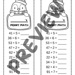 Merry Math Fact Fluency Strips and Holiday Bulletin Board - Etsy