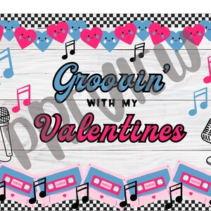 Retro Groovy Valentine Bulletin Board Kit Set - Pink Black Retro ...