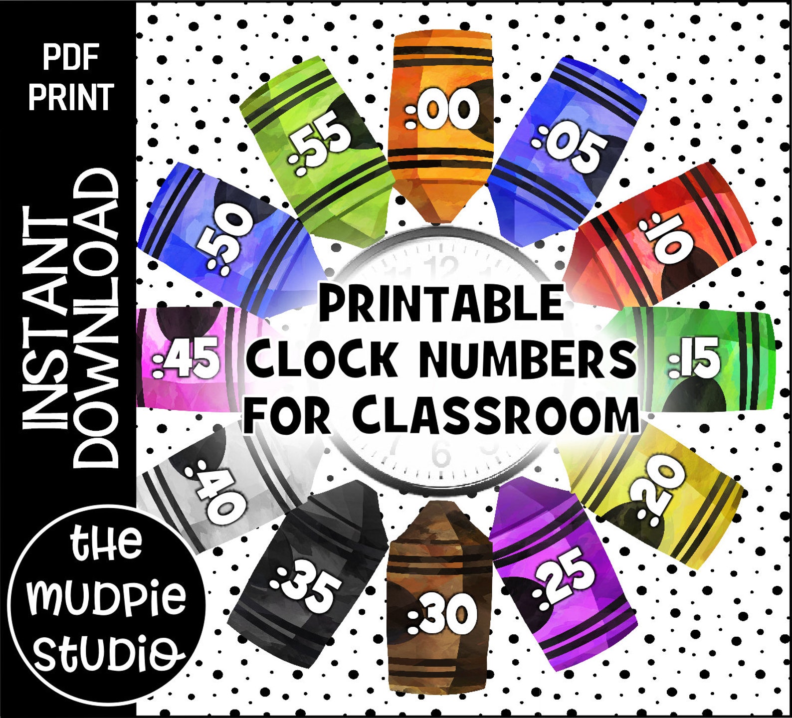 Printable Clock Numbers PDF Classroom Decor Teacher - Etsy Canada