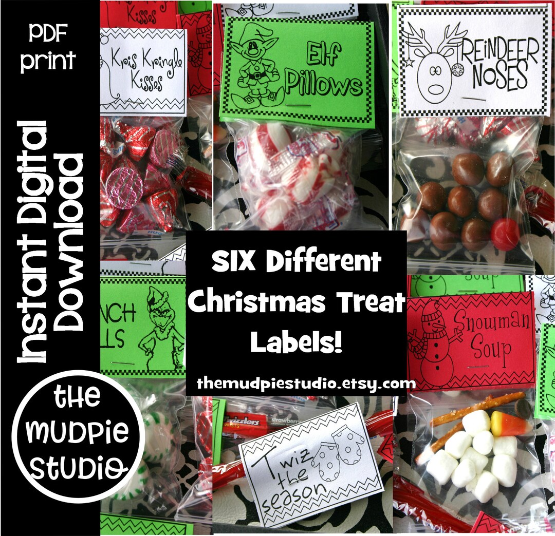 Christmas Treat Tag Topper, Tag, Elf, Peppermint, Candy, Food, Party ...