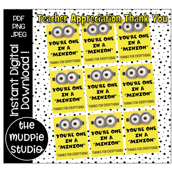 Minions Thank You - Etsy