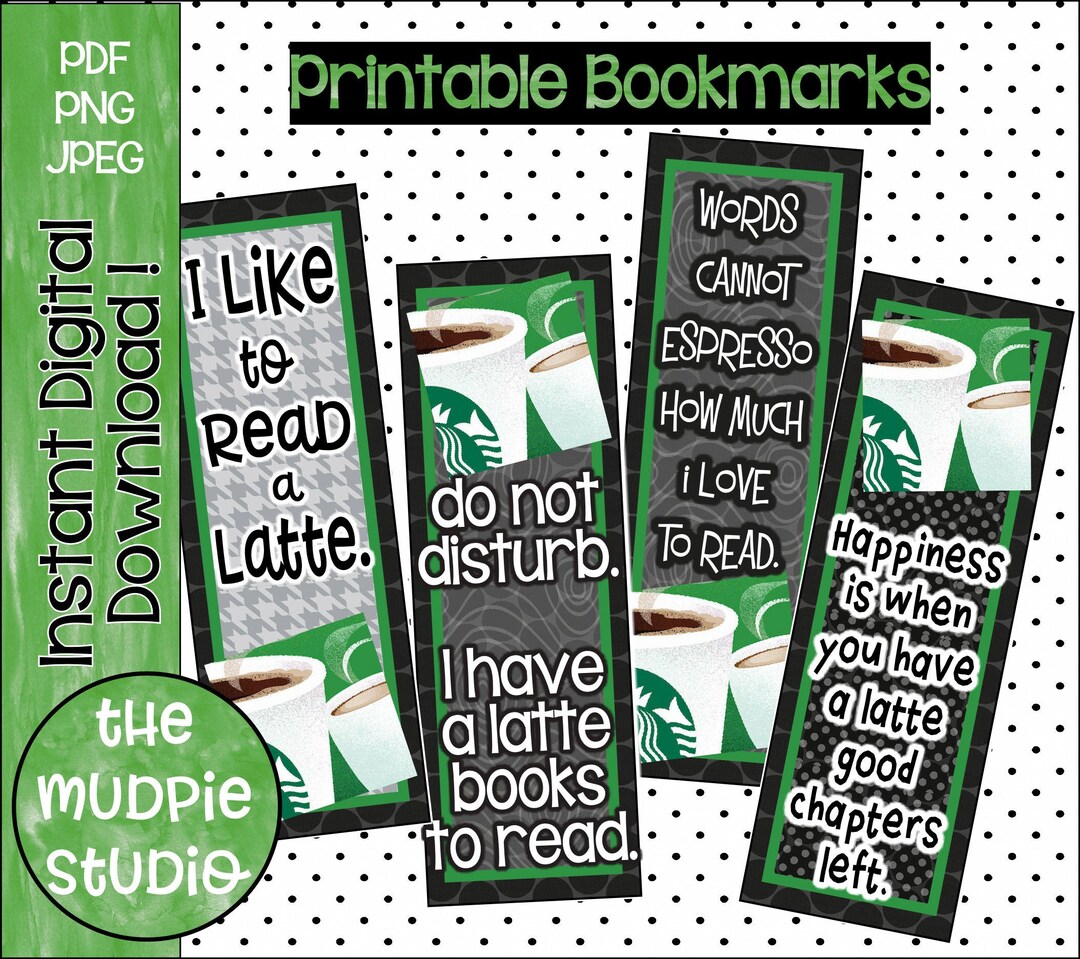 Coffee Lover Bookmarks – Printable Book Club Tags (digital Download) - Etsy