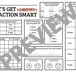 Fraction Fun Smarties - Math Class, Bulletin Board, Math Teacher ...