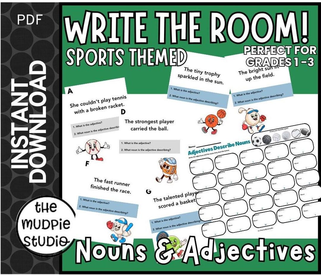 Write the Room Nouns Adjectives Activity Digital Download Grade ...