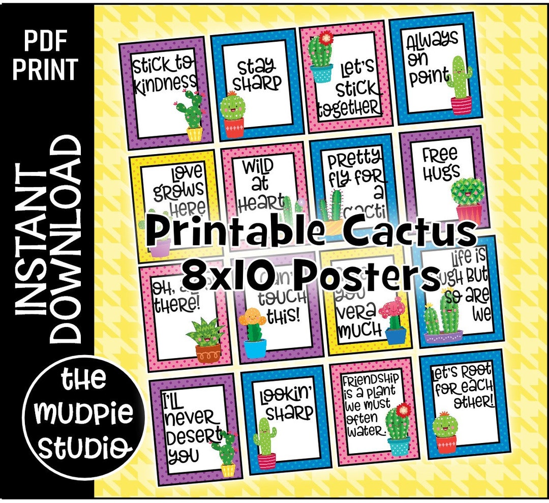 Printable Succulent Cactus Poster - Cactus Classroom, Cactus Decor ...