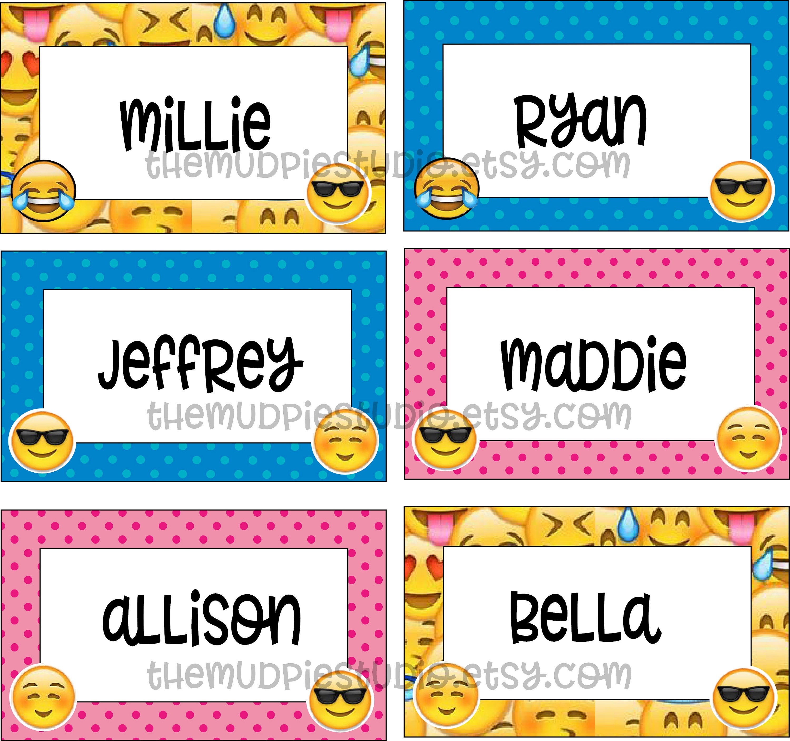 Classroom Emoji Tags - Editable, Printable, Class Label, Nameplate, Tag ...