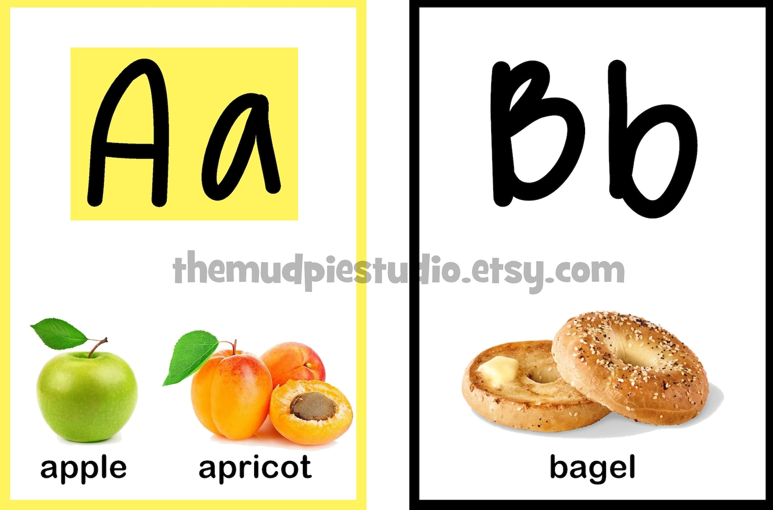 Alphabet Printable Kid Food ABC Classroom Decor Reading | Etsy
