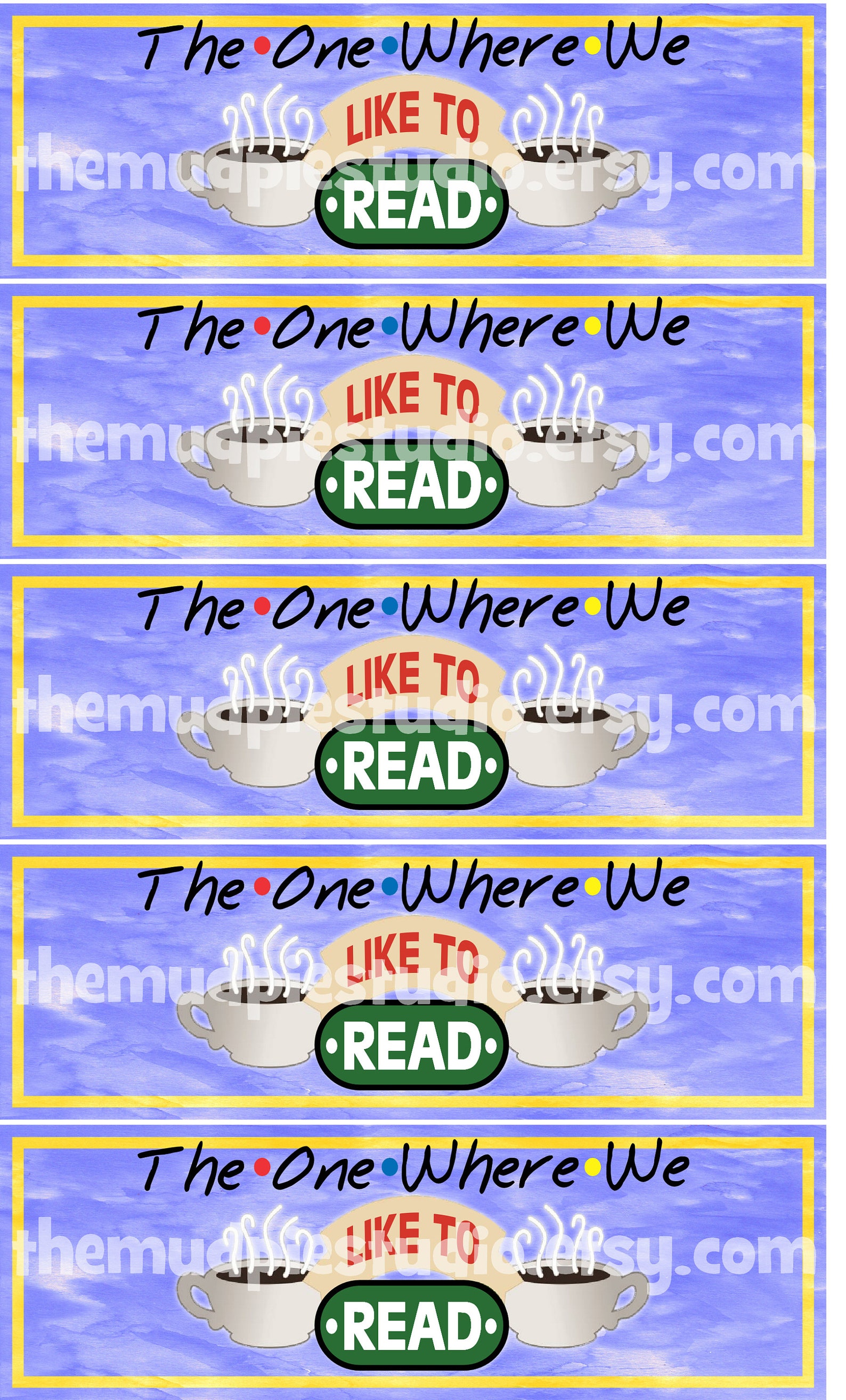 The One Where We Like to Read Bookmark - Read Tag, Read Topper ...