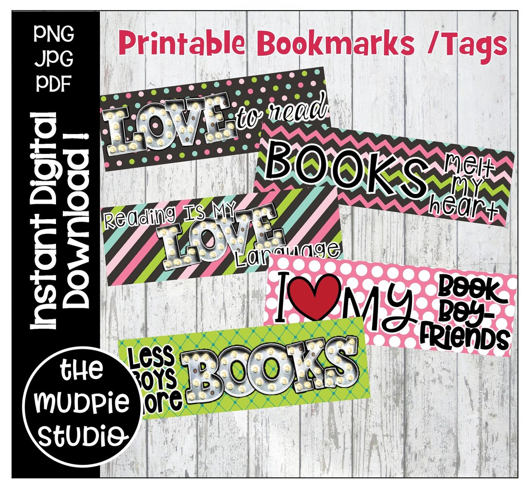 I Love to Read Printable Bookmarks – Teacher Gift (PDF, JPG, PNG) - Etsy