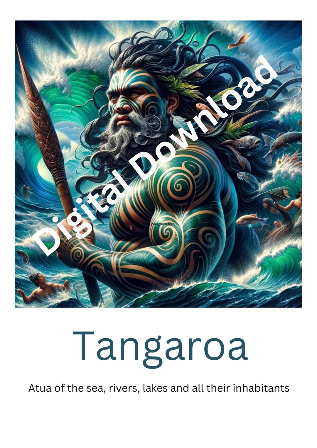 Tangaroa Maori Poster DIGITAL File ONLY - Etsy
