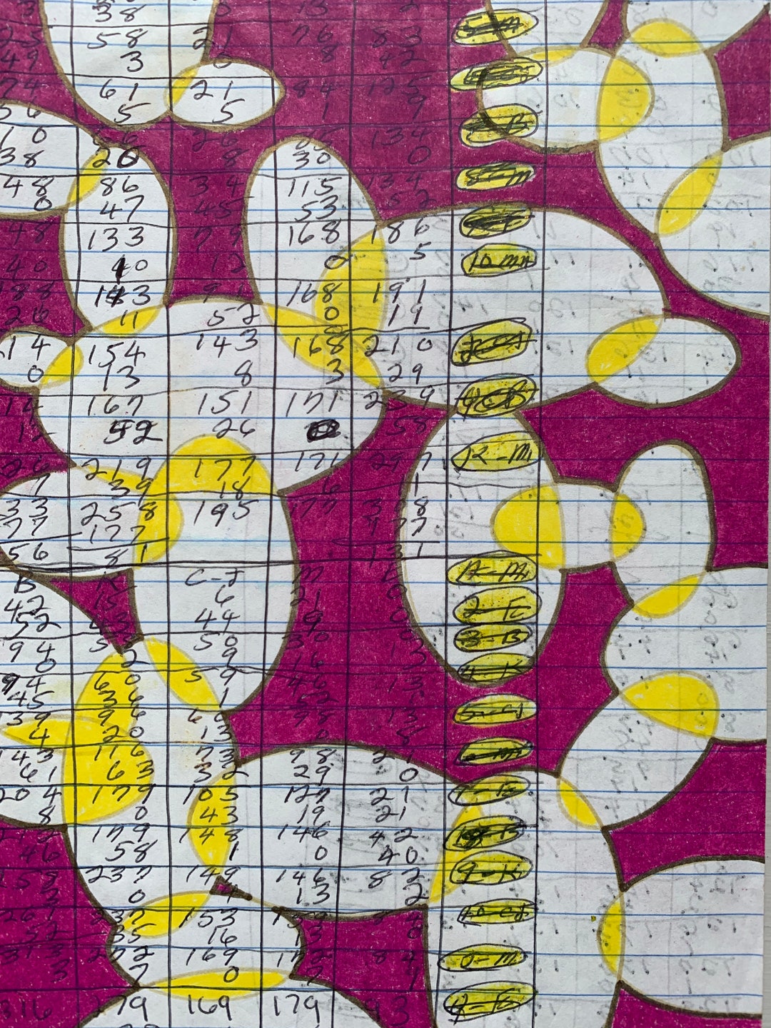 Original Unframed Modern Wall Art / Geometric Shapes Drawing by Hudson ...