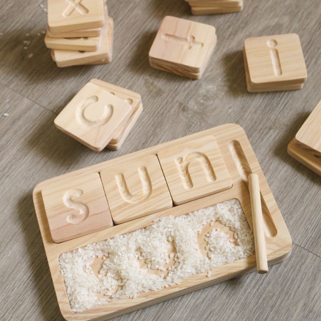 Alphabet Tracing Board Educational Wooden Toys Basic Writing Activity ...