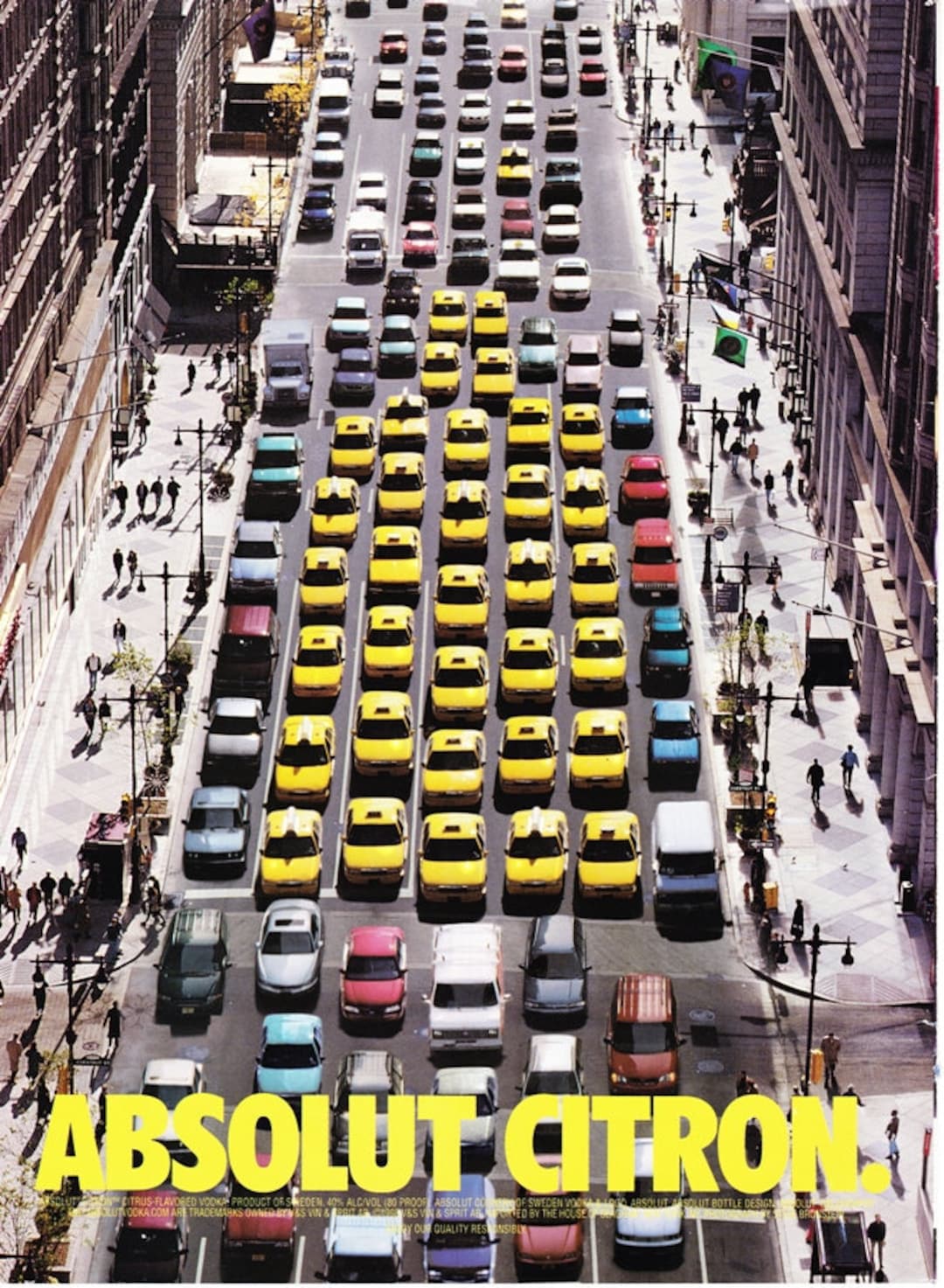 ABSOLUT CITRON Vintage Vodka Ad Copyright 1998, Magazine Back Cover ...