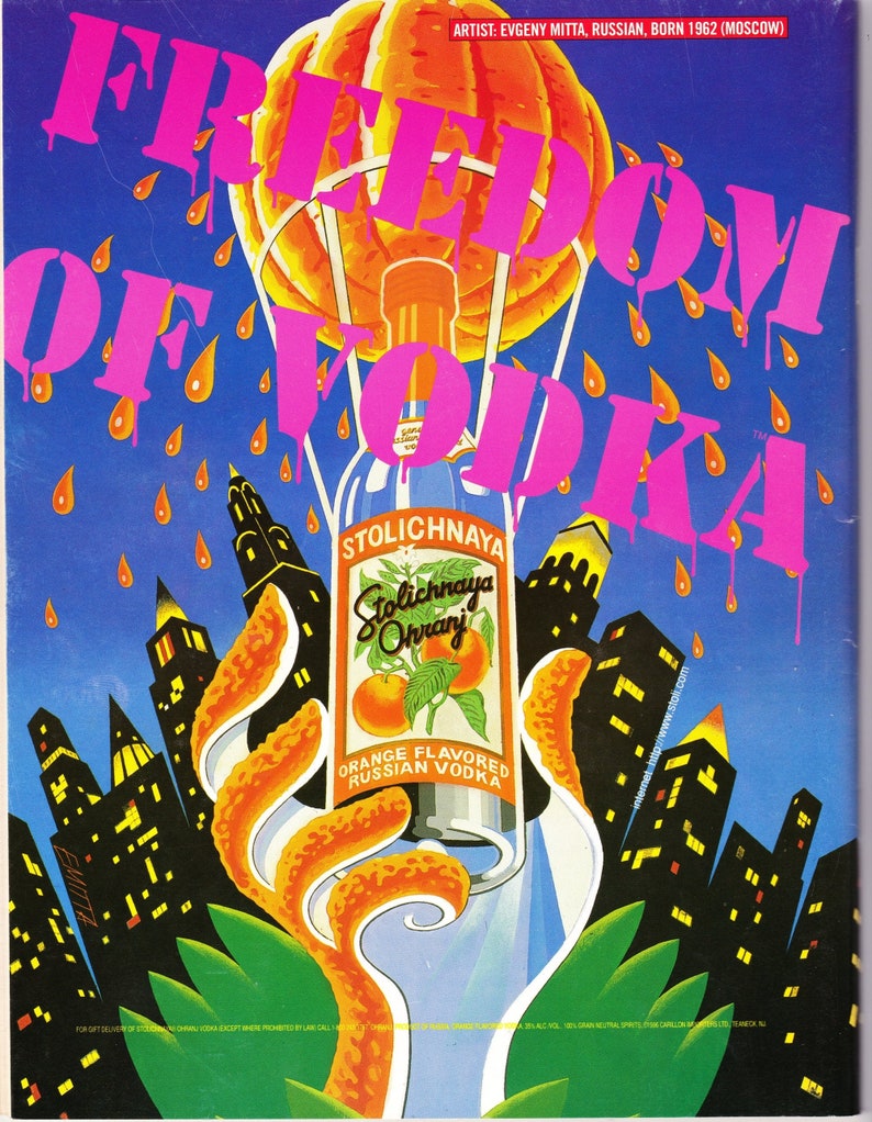 STOLI STOLICHNAYA OHRANJ Vintage Vodka Ad Copyright 1996, Magazine Back ...