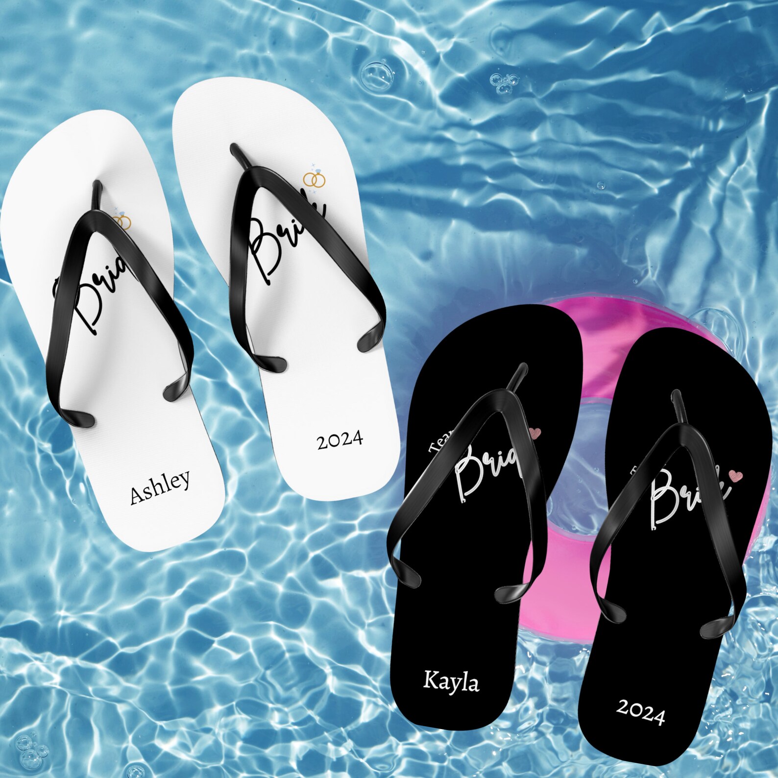 Custom Bride & Team Bride Flip-flop Sandals - Etsy