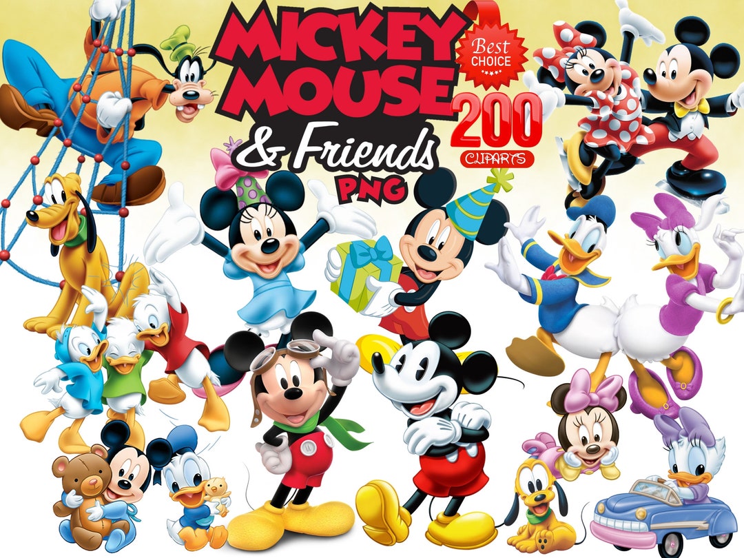 Mickey Mouse & Friends PNG Cliparts Collection for Sublimation, Mickey ...