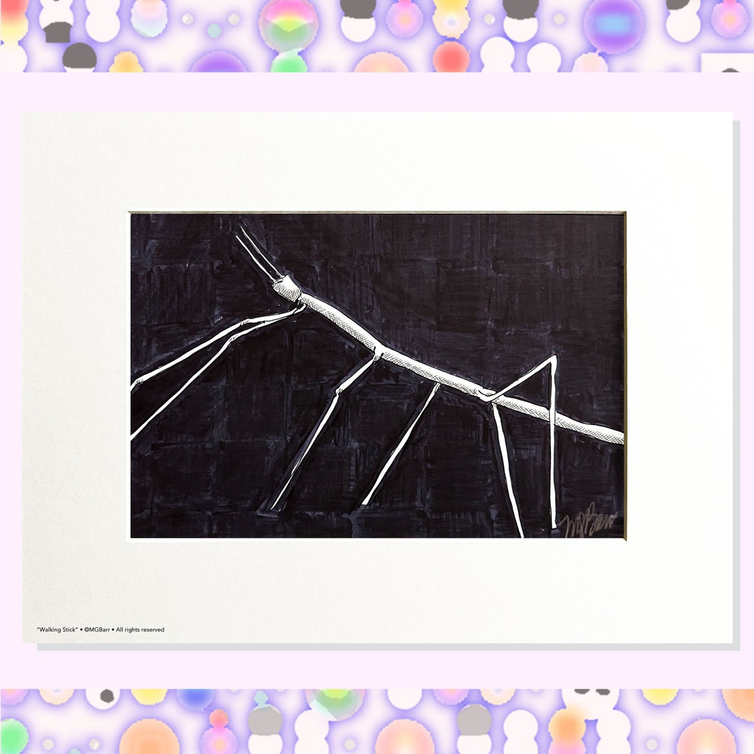 Walking Stick- A Pen & Ink Illustration - Etsy
