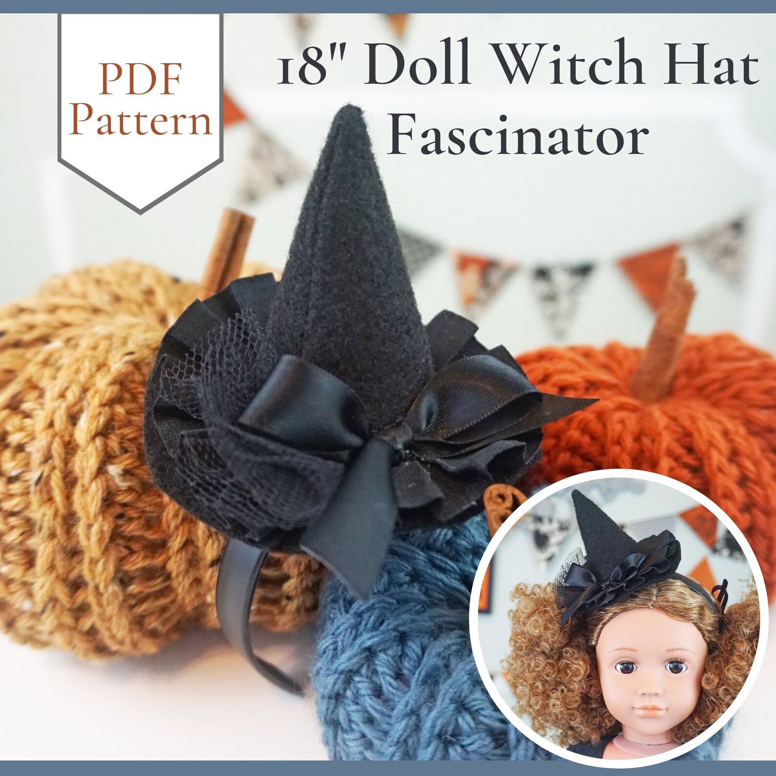 18" Doll Witch Hat Fascinator PDF Pattern and Tutorial - Etsy