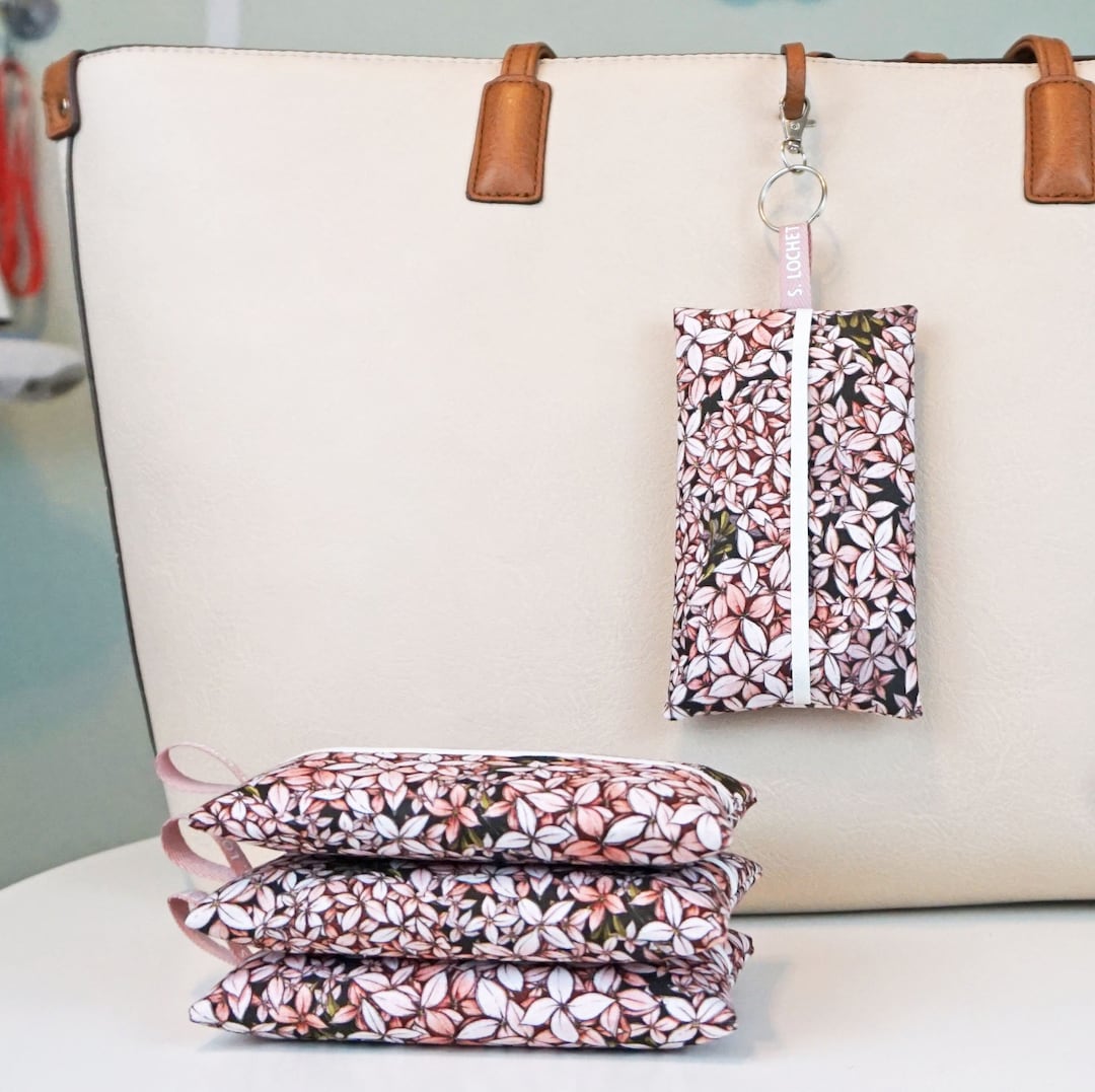Pink Petals Pocket Tissue Holder Cozy W/optional Keychain - Etsy