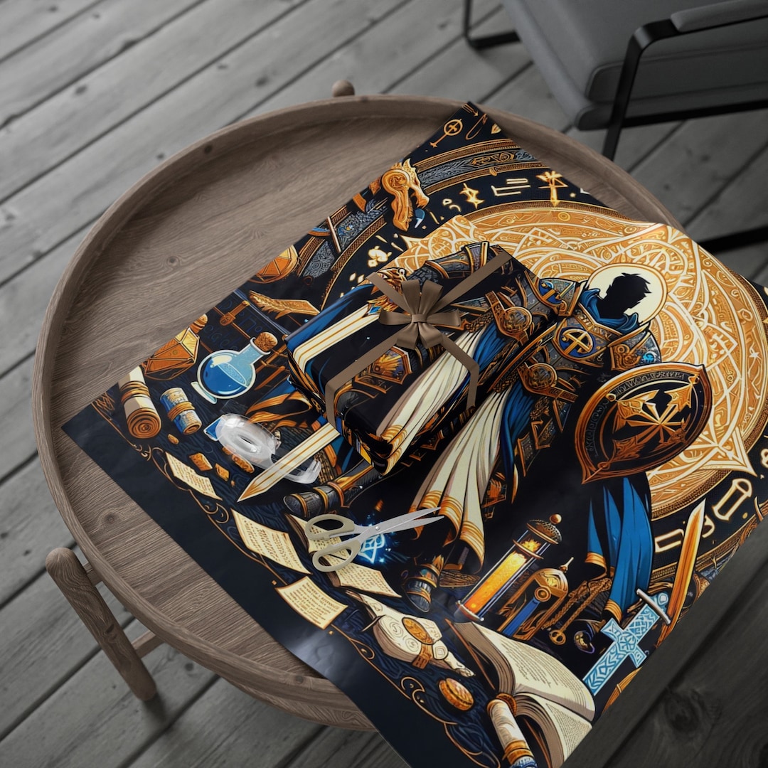Dnd Paladin Wrapping Paper | D&D Crusader Gift Wrap | Fantasy ...