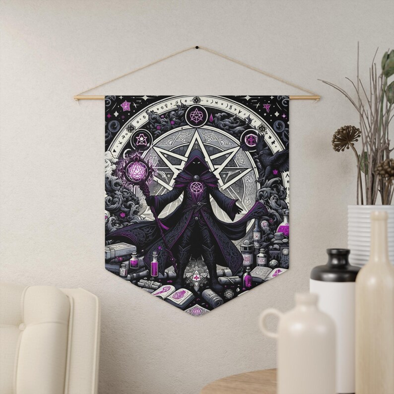 Dnd Warlock Pennant | D&D Flag | Fantasy Wall Decor Hanging | "warlock ...