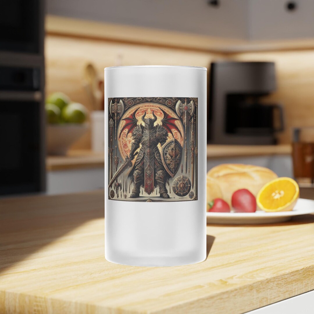 Fighter Frosted Glass Beer Mug - Dungeons and Dragons Dnd Gift, Tankard ...