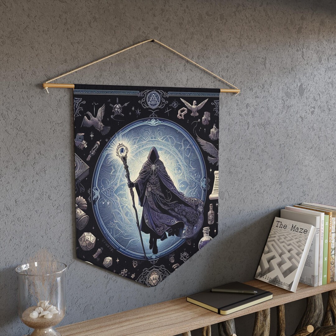 Dnd Wizard Pennant | D&D Sorceror Flag | Fantasy Wall Decor Hanging ...