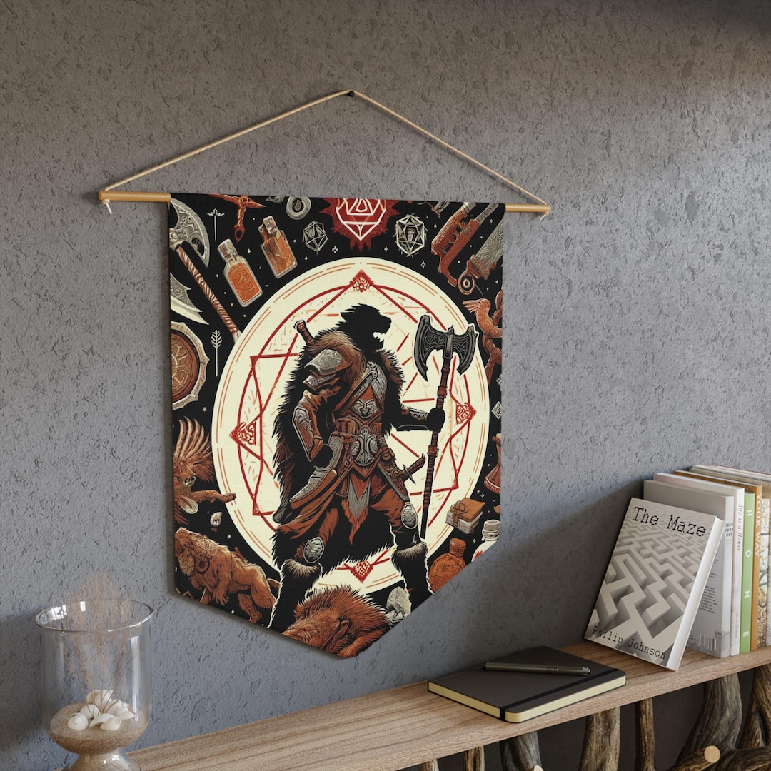 Dnd Barbarian Pennant | D&D Flag | Fantasy Wall Decor Hanging ...