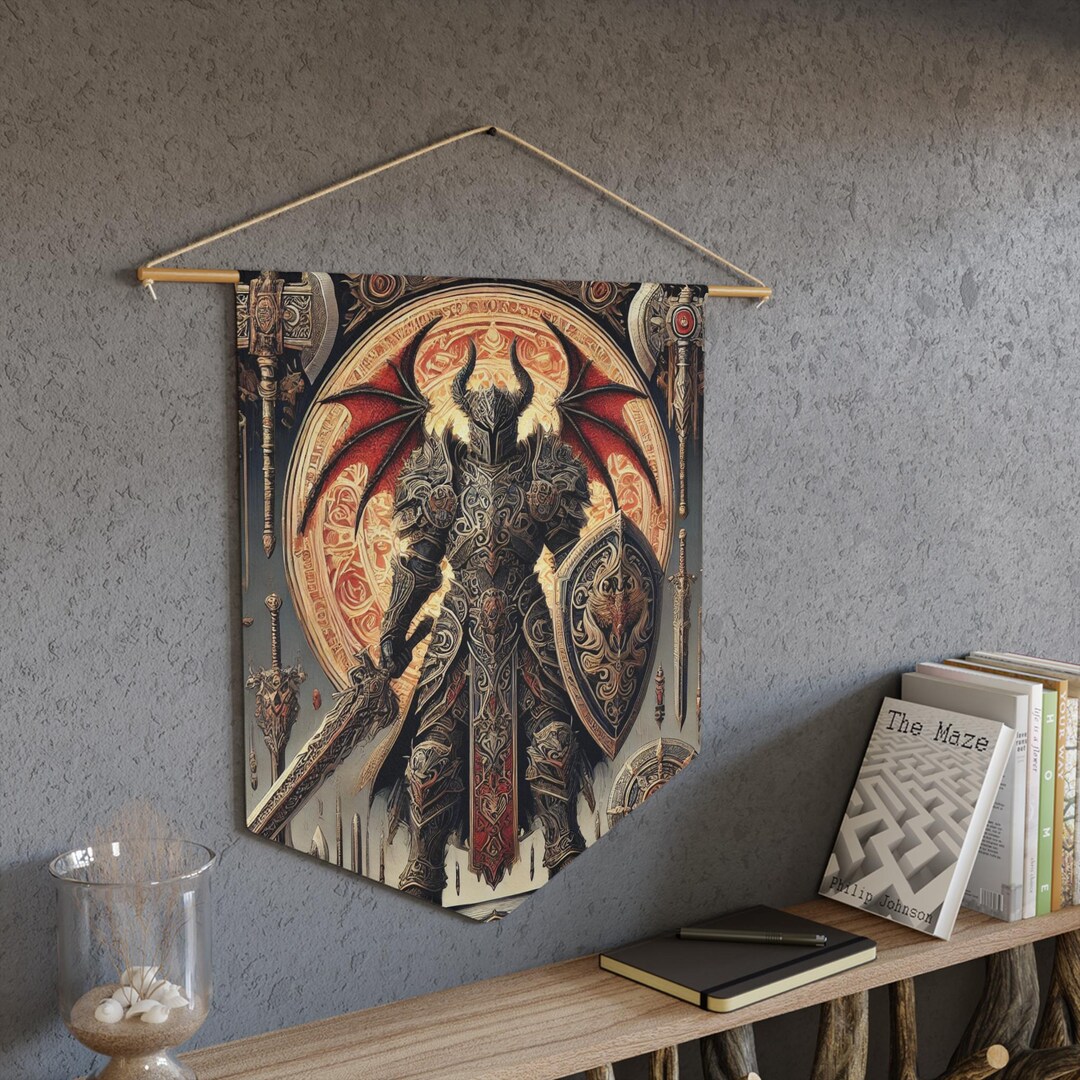 Dnd Fighter Pennant | Dnd Flag | Fantasy Wall Decor Hanging | "fighter ...