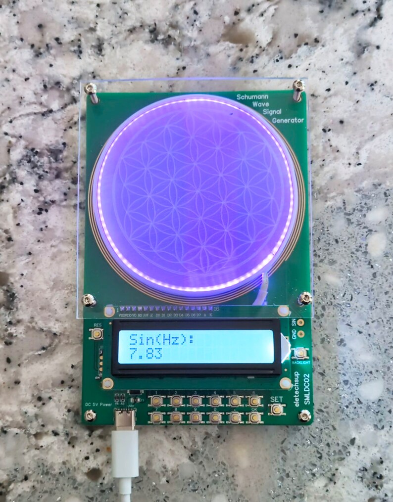 Programmable Schumann Resonance Generator With Selenite, Laser-engraved ...