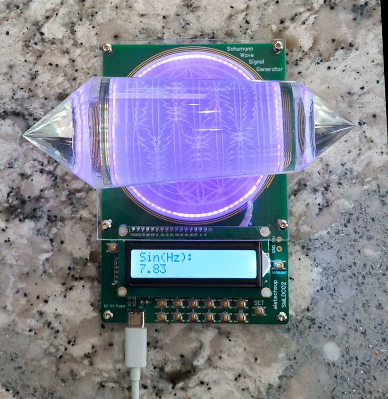 Programmable Schumann Resonance Generator With Selenite, Laser-engraved ...