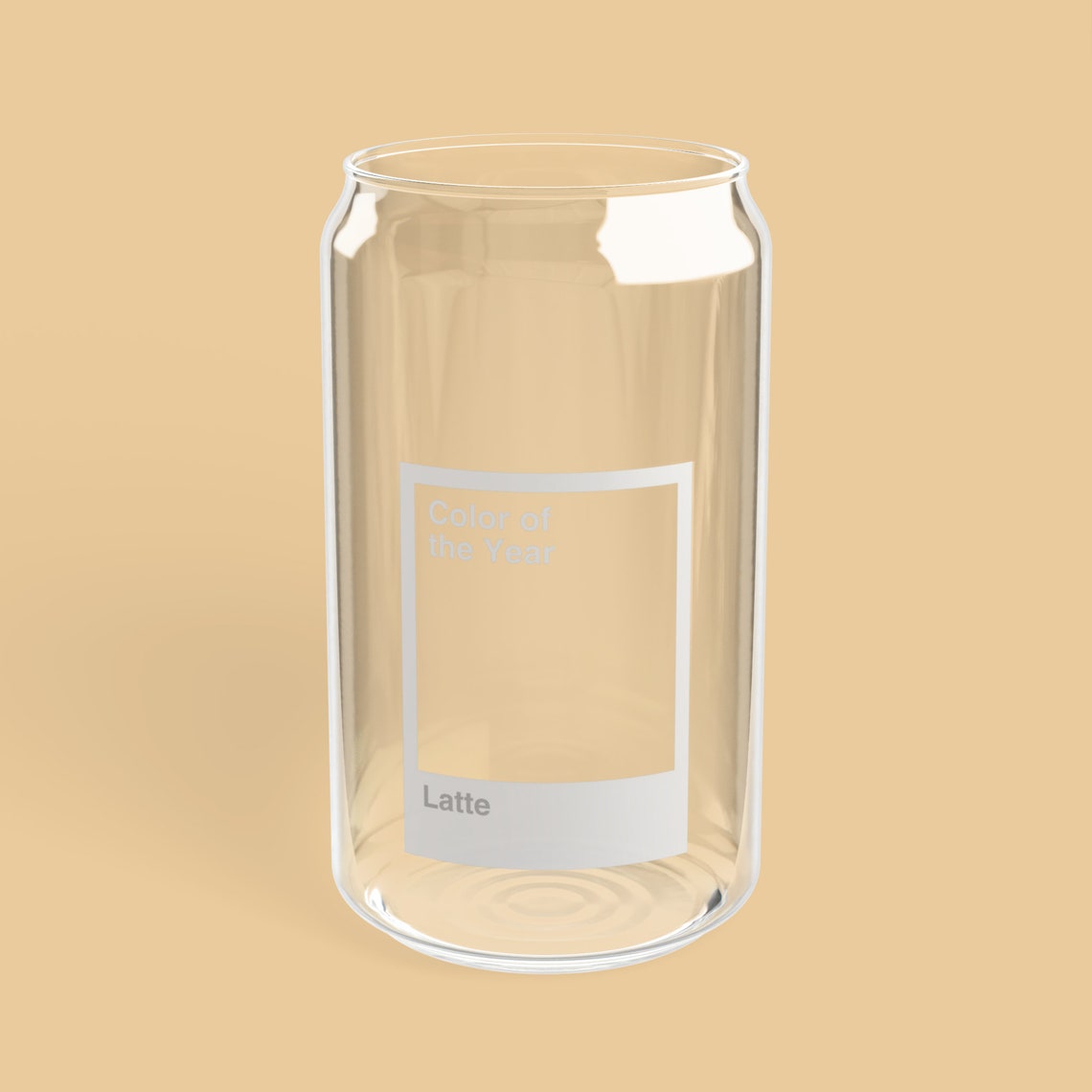 Latte Color of the Year Sipper Glass 16oz Minimalist Iced Coffee Cup ...