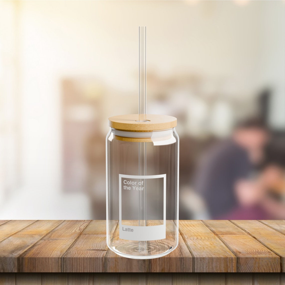 Latte Color of the Year Sipper Glass 16oz Minimalist Iced Coffee Cup ...